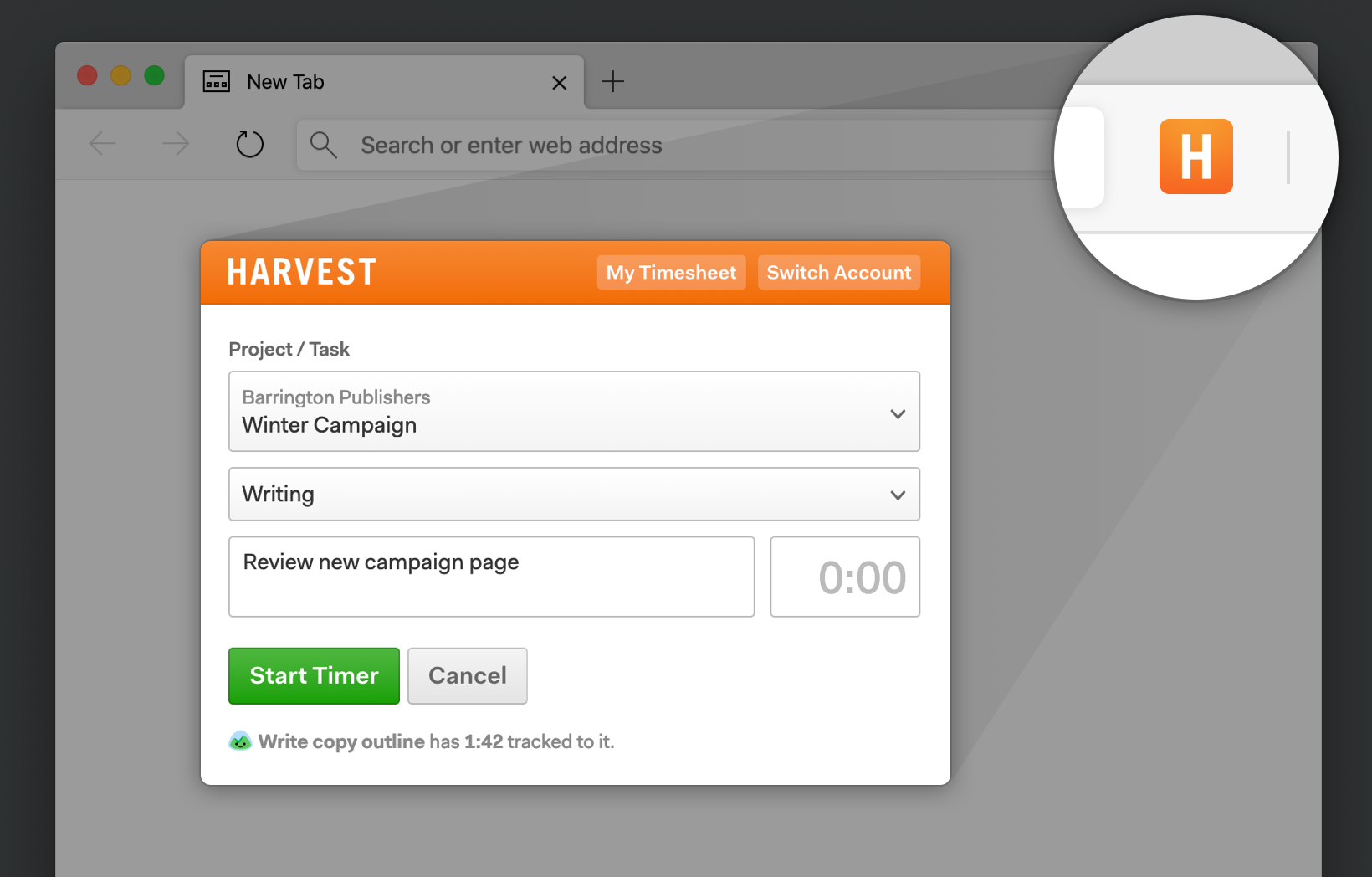 Edge Time Tracking Integration - Harvest