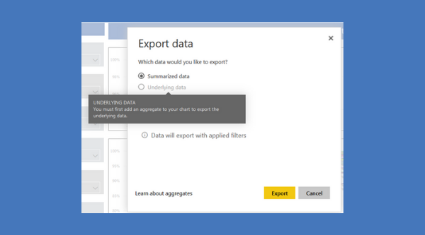 How To Export Underlying Data In Power BI