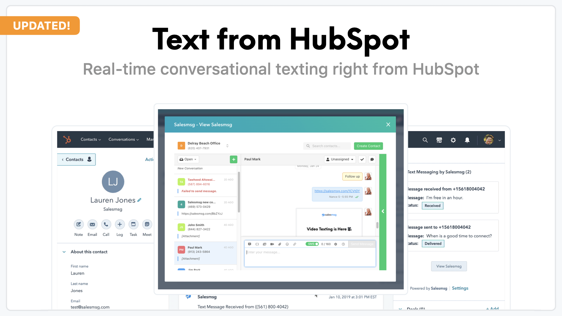 Salesmsg - SMS & Calling HubSpot Integration | Connect Them Today