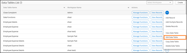 Edit a Data Table Edit a Data Table