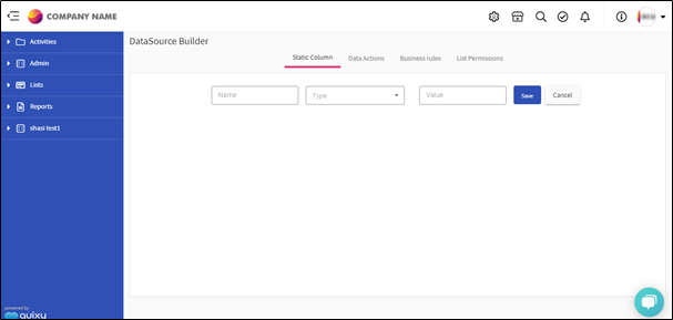 What is the use of Data Source Listscreen?